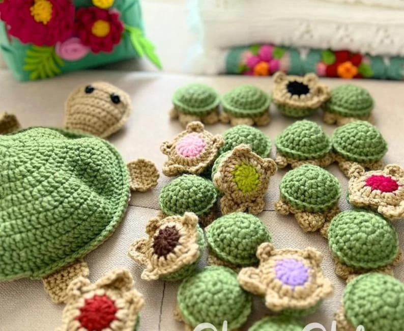 Turtle Memory Game Crochet Pattern - English PDF - Original Design - Etsy