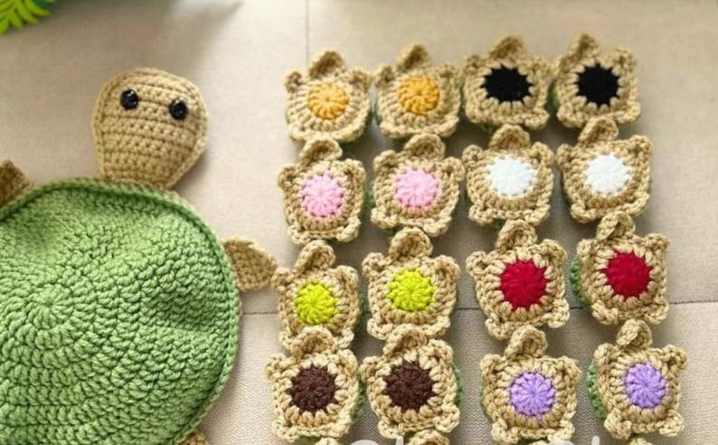 Turtle Memory Game Crochet Pattern - English PDF - Original Design - Etsy