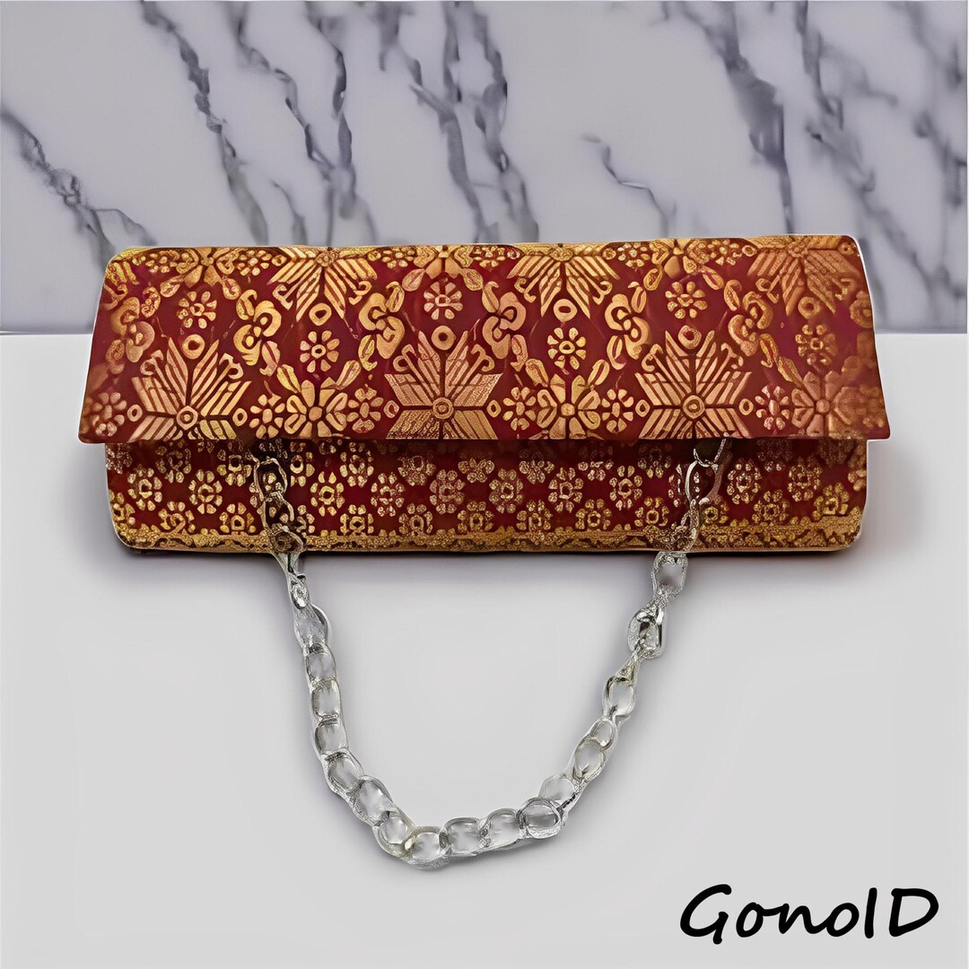Elegant Songket Clutch, Unique Handwoven Oval Bag, Traditional ...