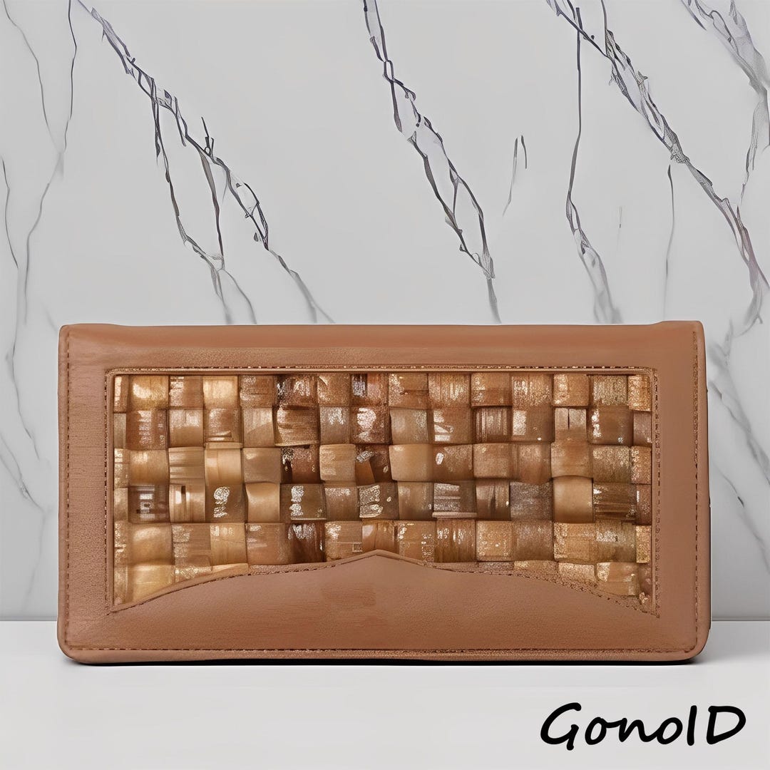 Handmade Woven Grass Long Wallet, Rustic Natural Fiber Clutch, Unique ...