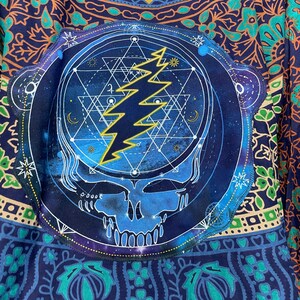 Grateful Dead Stealie Kimono Steal Your Face Stars Boho Bohemian Robe ...