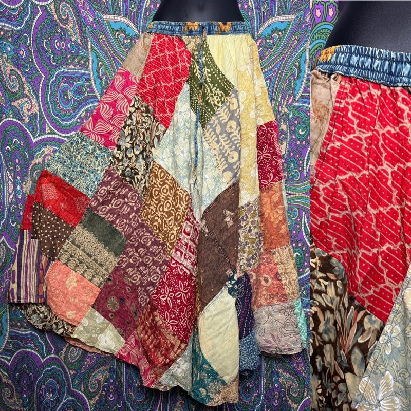 Patchwork Skirt - Etsy
