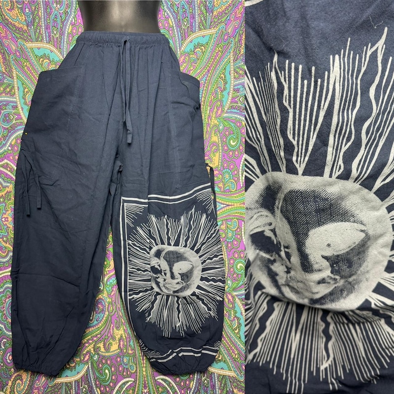 Hippie Pants Sun and Moon - Etsy