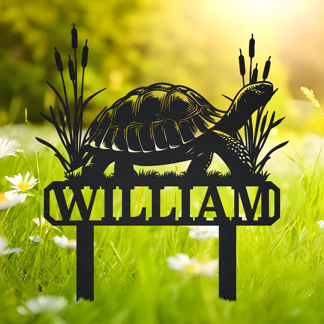 Turtle Memorial Metal Sign With Personalized Tortoise Name for Home ...
