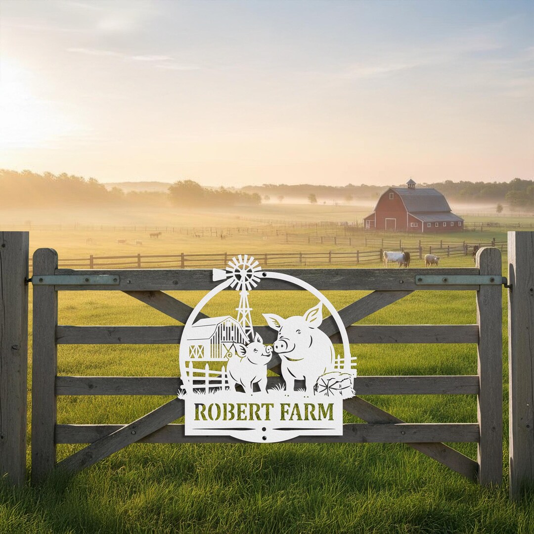 Custom Farm Pig Sign – Personalized Country Farm Decor Gift for ...