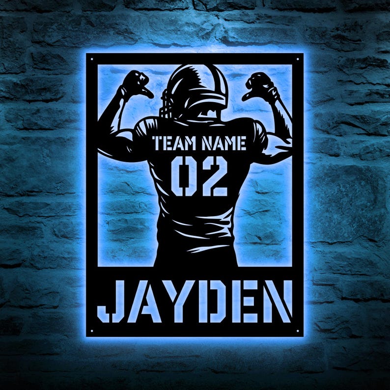 Personalized Football Sign - Football Player Gift, Personalized ...