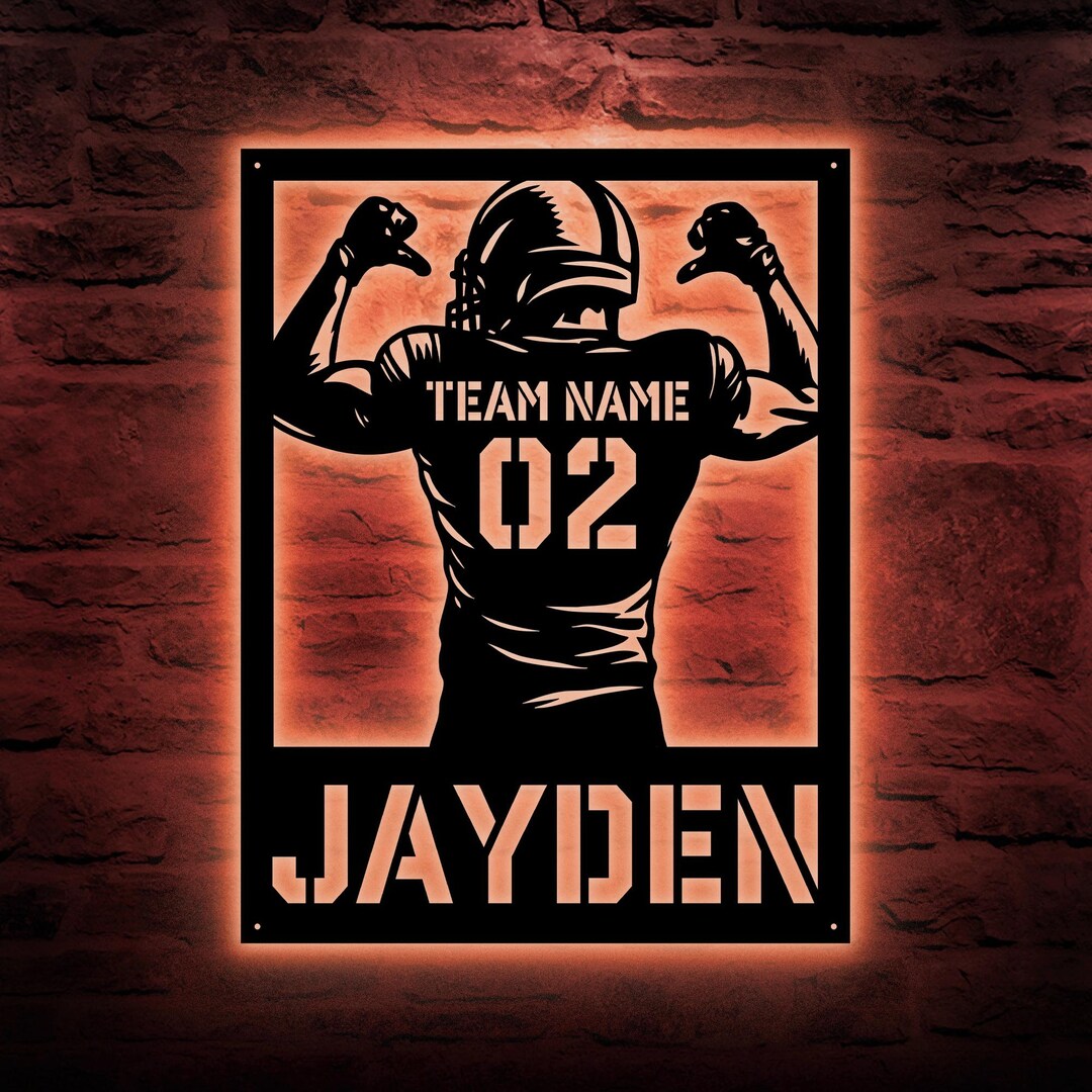 Personalized Football Sign - Football Player Gift, Personalized ...