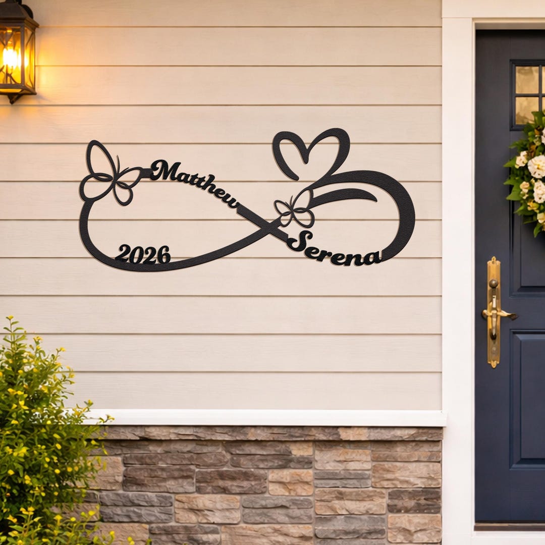 Custom Wedding Infinity Metal Sign With Family Name and Established ...