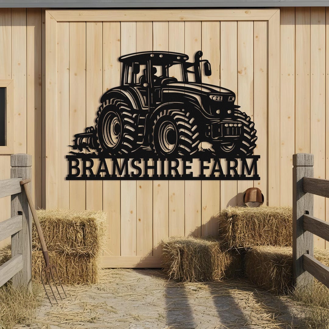 Personalized Tractor Metal Sign With Farm Name for Country Home Decor ...