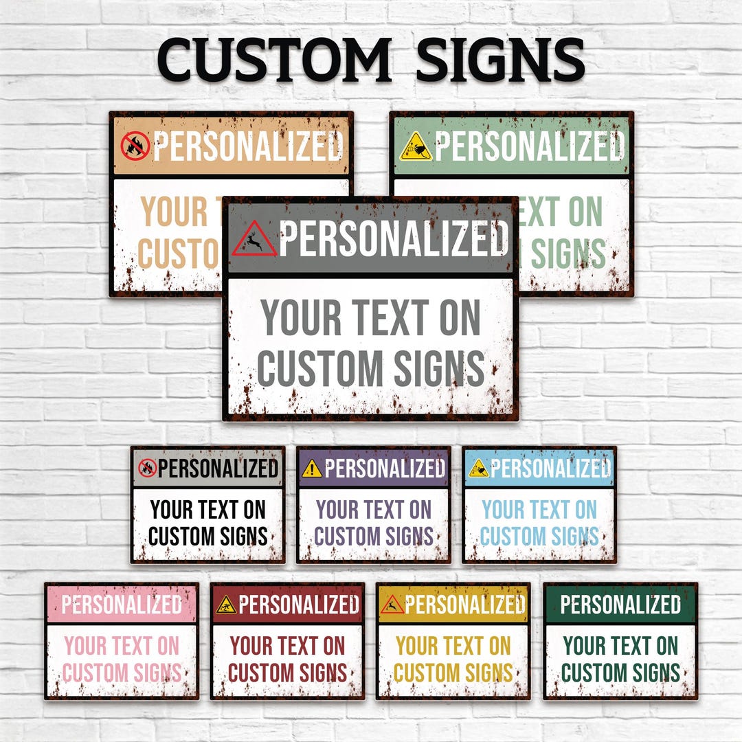 Custom Metal Sign With Your Text, Personalized Vintage Distressed ...