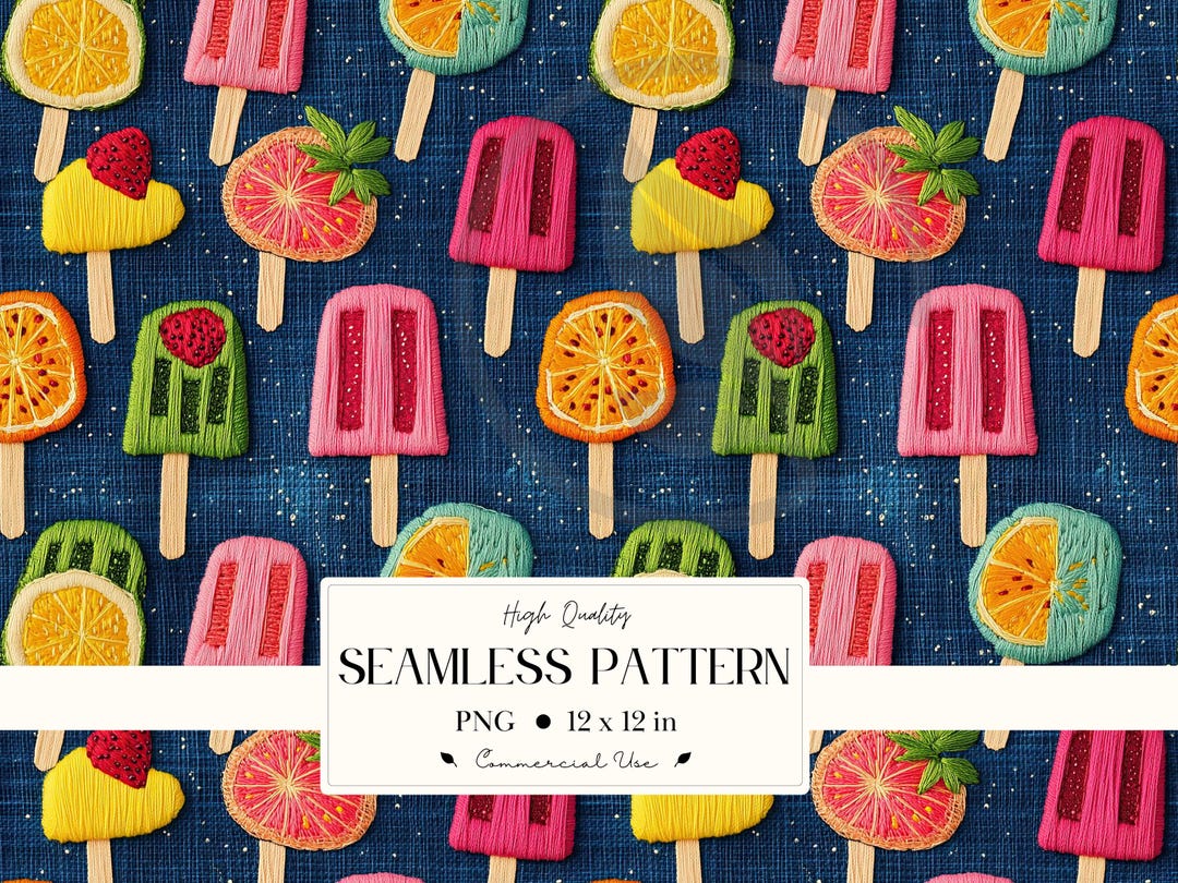 Vibrant Popsicles With Fruity Patterns Seamless Pattern for Tumbler ...