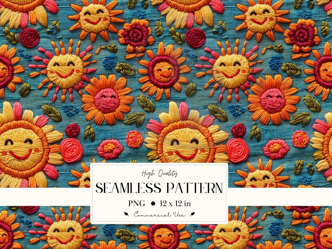 Summer Summer Solstice Sun Motifs Repeating Print For - Etsy