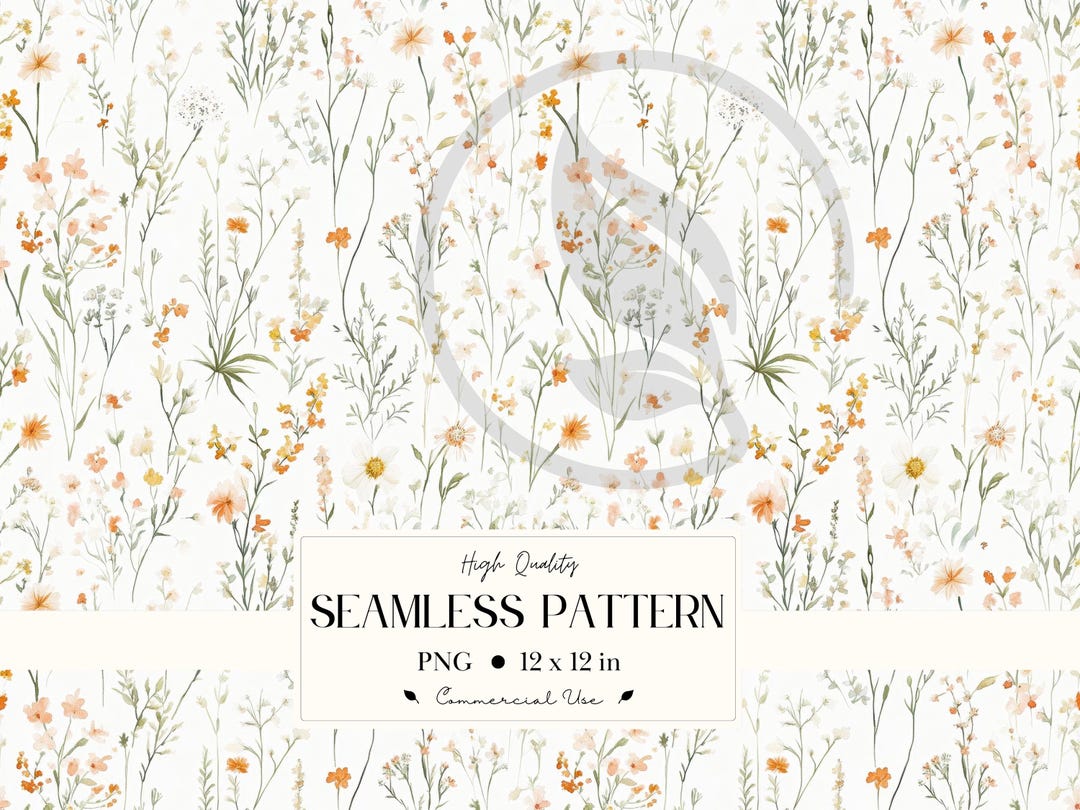 Digital Paper Garden Blooms Seamless Printable Wildflowers Tiny Blooms ...