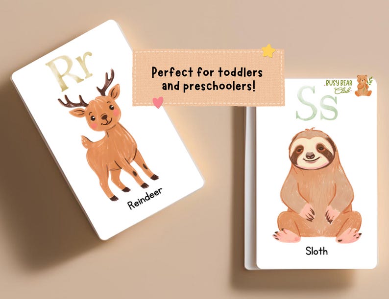 Printable Animal Alphabet Flashcards | ABC Learning Cards for Toddlers ...