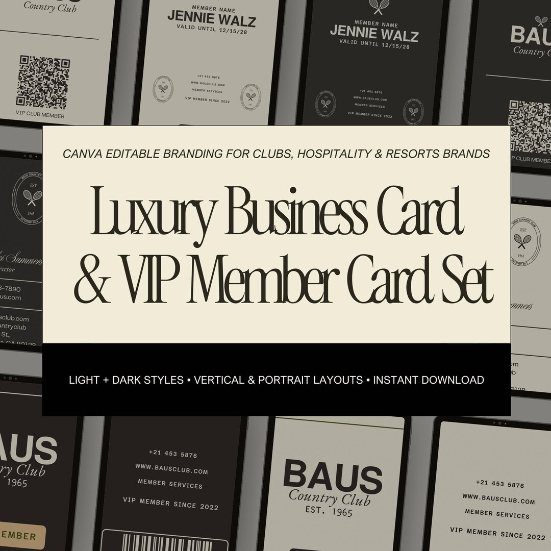 Luxury Business Card & VIP Member Card Templates | Canva Editable ...