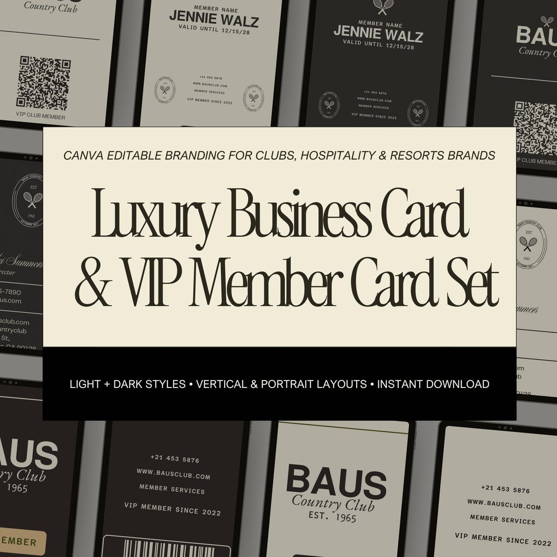Luxury Business Card & VIP Member Card Templates | Canva Editable ...