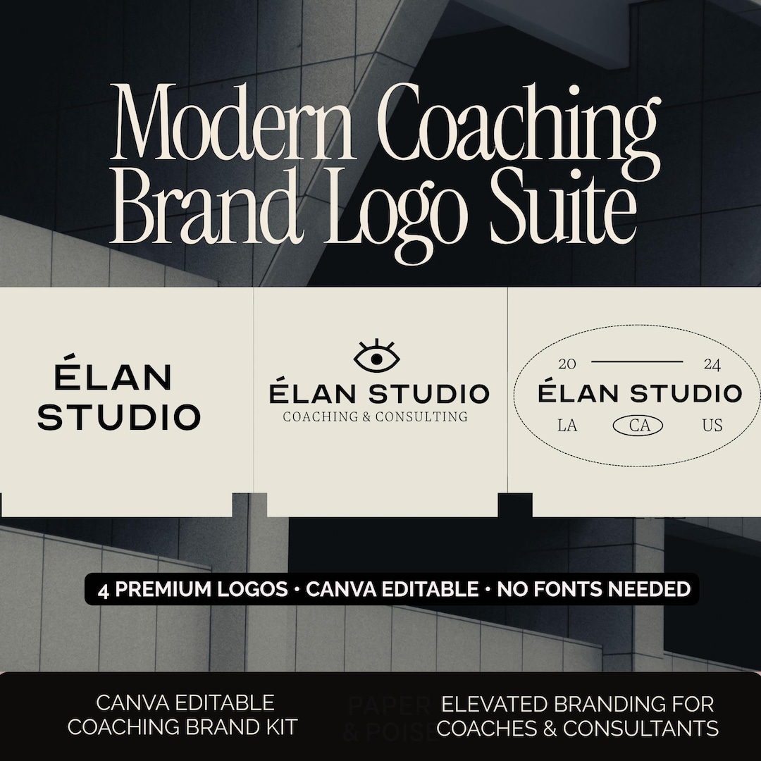 Luxury Coaching Brand Logo Suite | Editable Luxury Canva Branding for ...