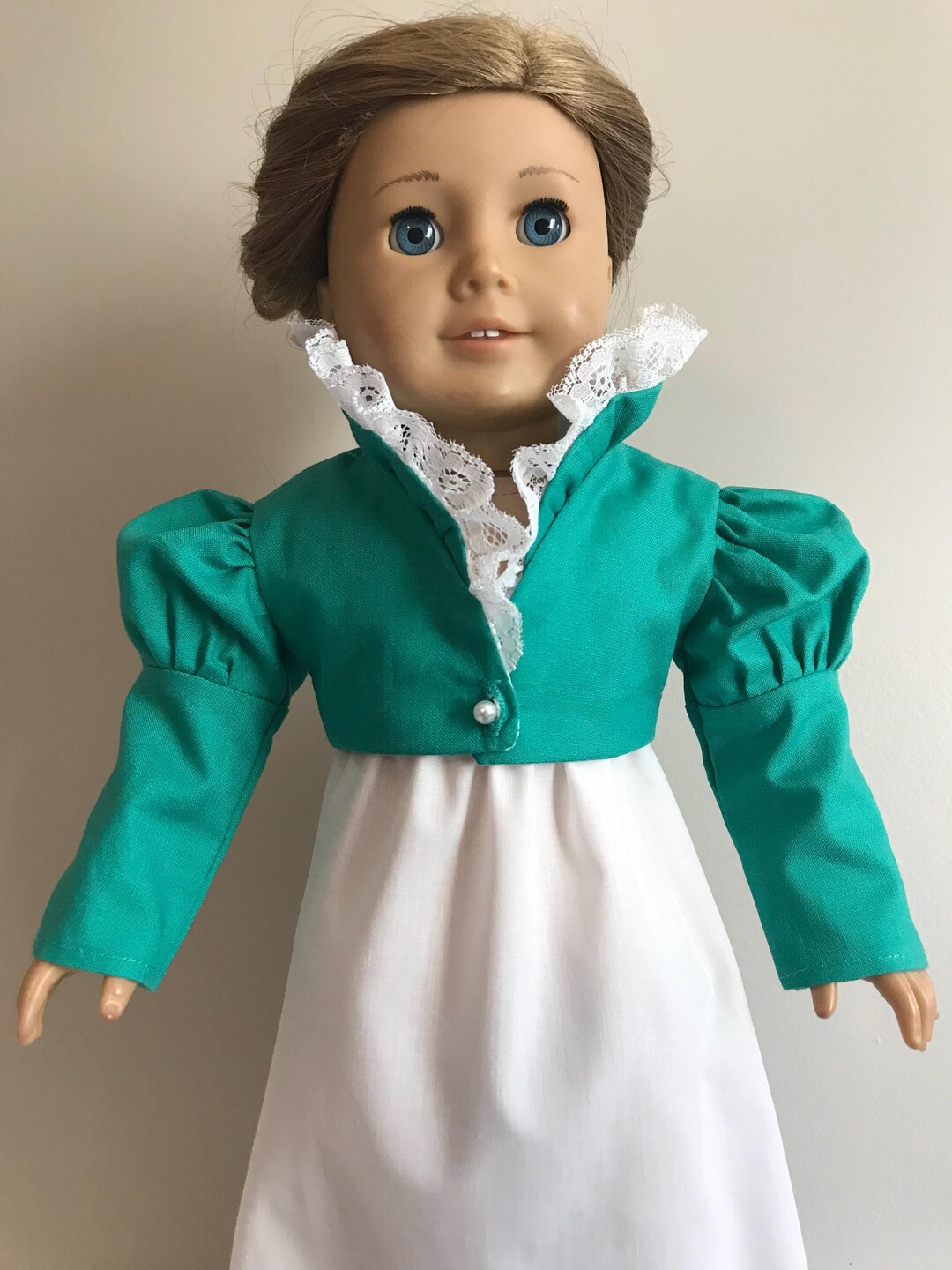 Regency Teal Summer Feather Tail Spencer for AG Caroline or 18 Inch ...