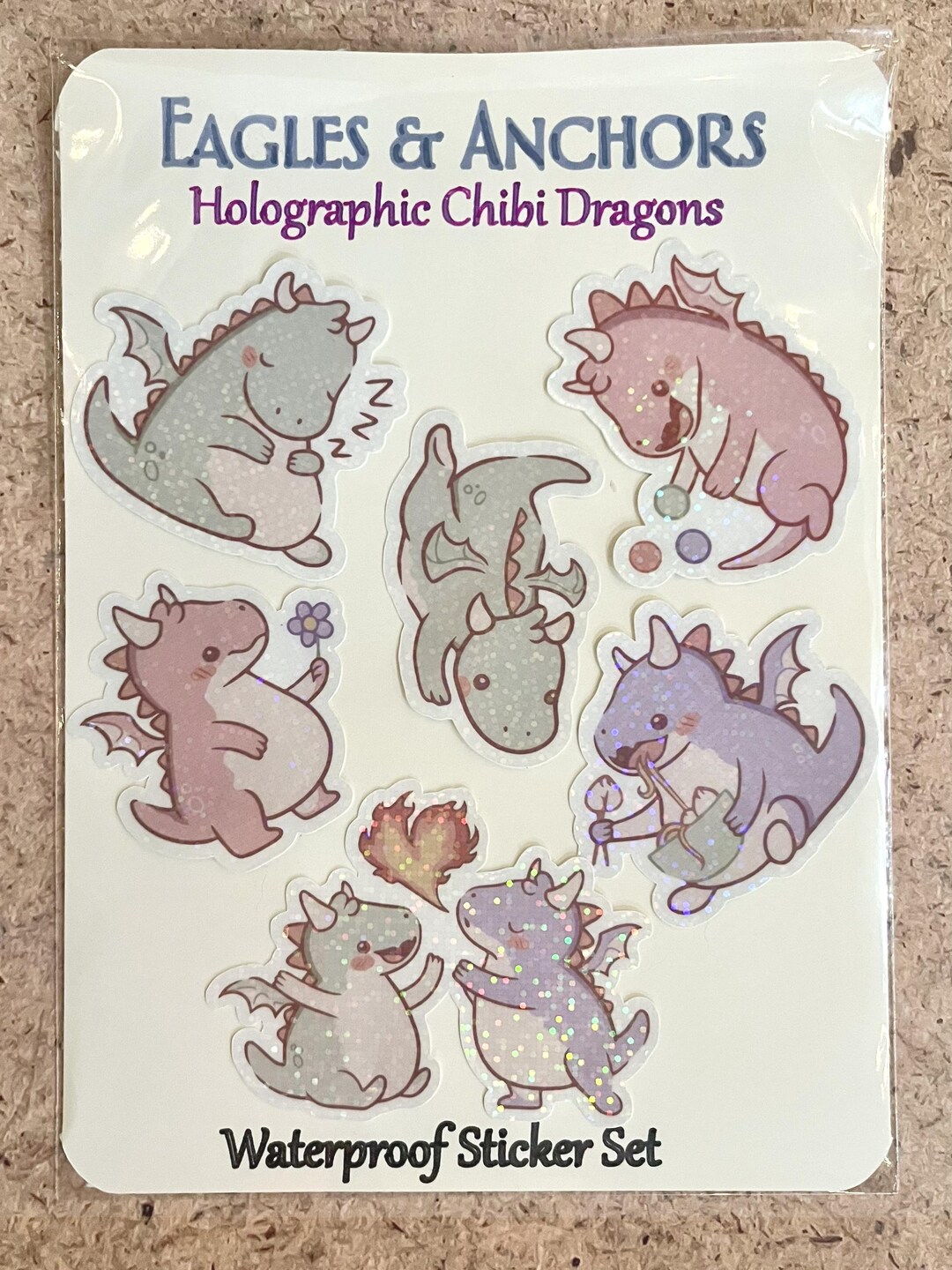 Chibi Holographic Dragons - Waterproof and UV Resistant Decal Sticker ...