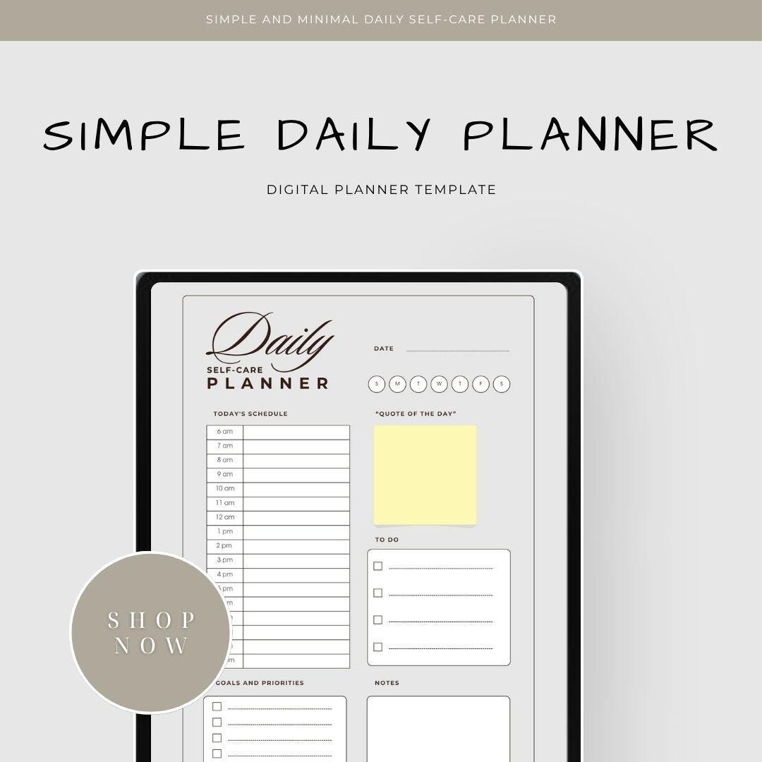 Digital Daily Self-care Planner: Habit Tracker & Wellness Journal (ipad ...