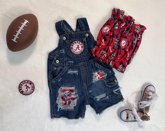 Alabama Crimson Tide Inspired Baby Shortall Set With Matching Tube Top ...