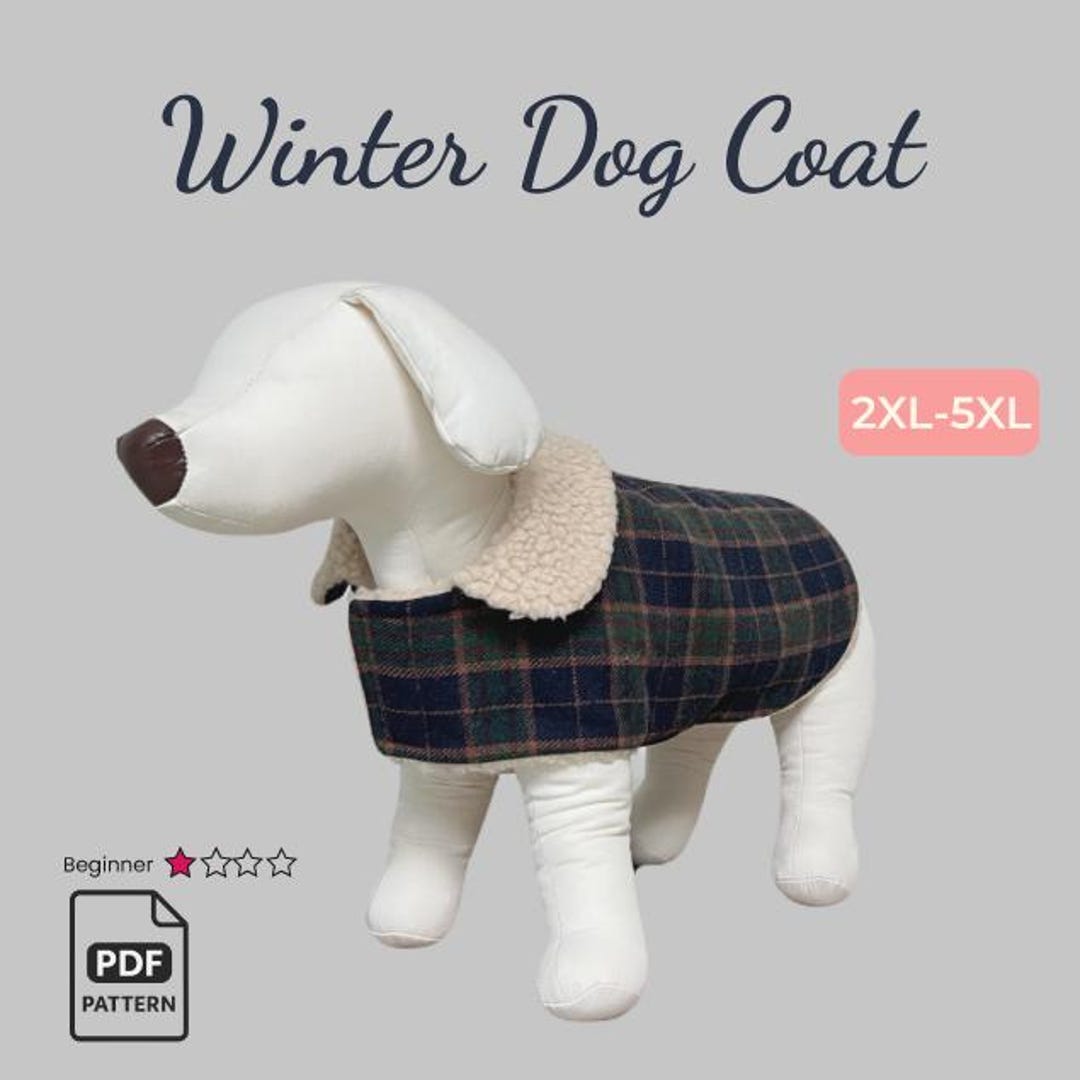Winter Dog Coat Pattern | Large Dog Jacket Sewing Pattern PDF | DIY Pet ...