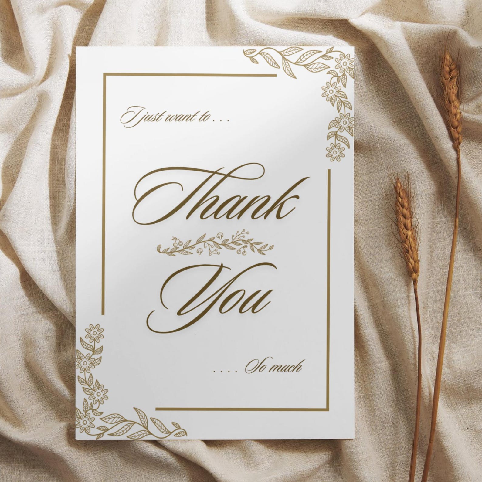 Elegant Thank You Card | Printable Gratitude Note | Digital Download ...
