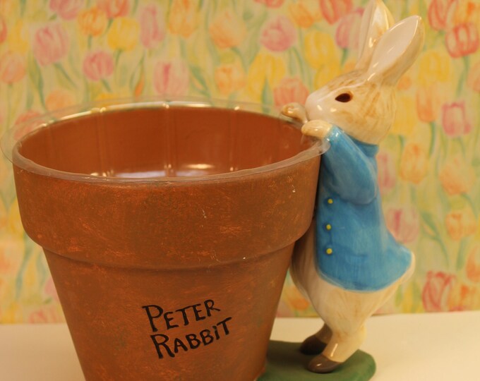 Peter Rabbit Planter Bunny Figurine and Pot Beatrix Potter Planter ...