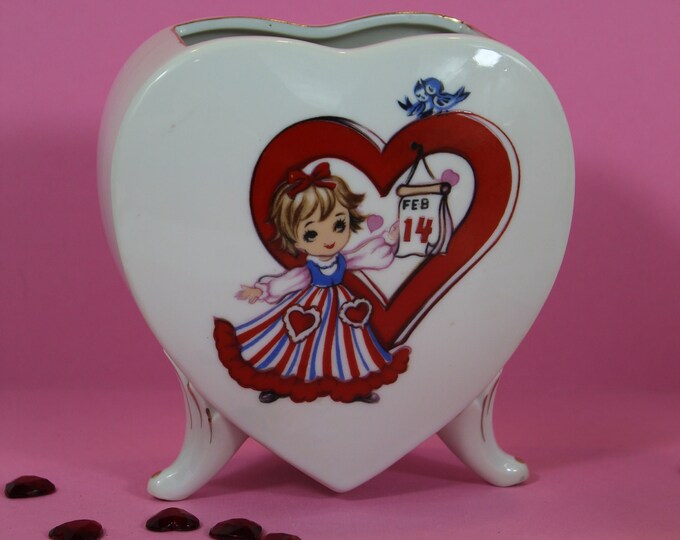 Lefton Valentine Planter Heart Planter February Planter Lefton ...