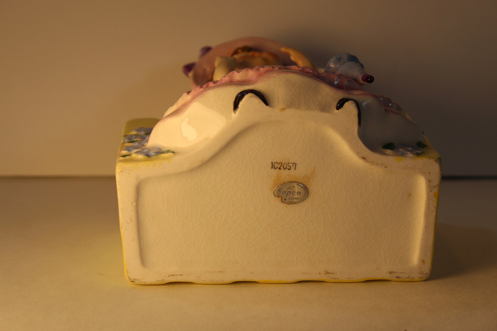 Rare Napco Planter Garden Girl With Parasol Yellow Garden Fence and ...