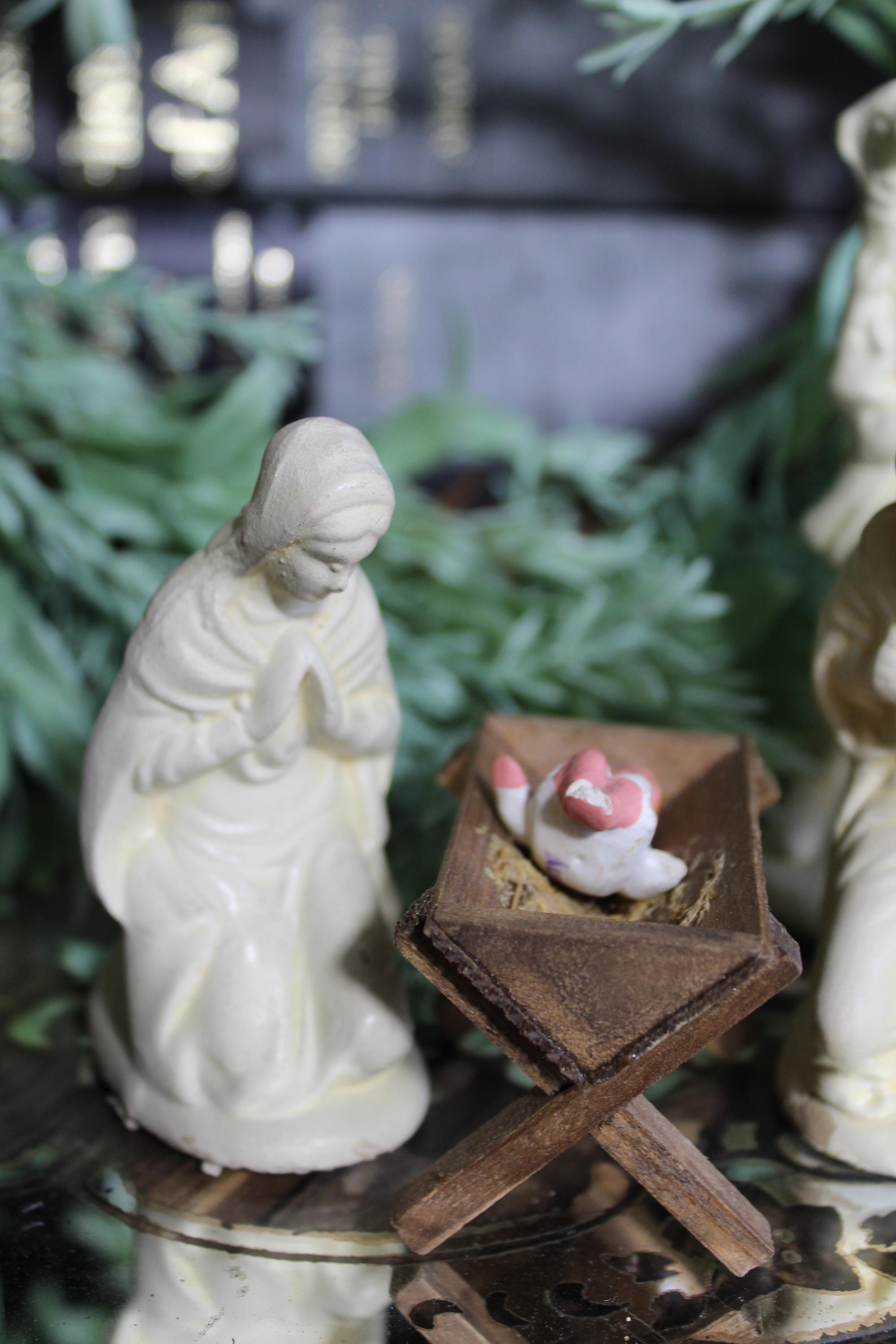 Antique Nativity Set Germany Wise Men Baby Jesus Mary Holly Family ...