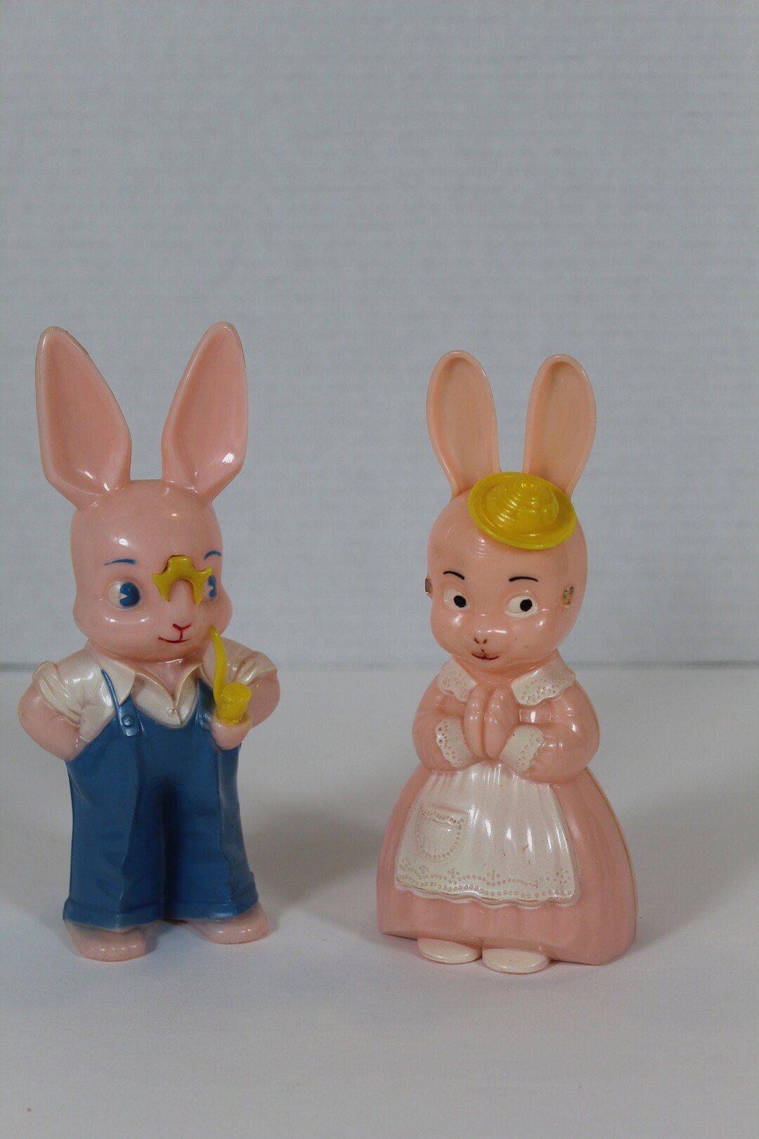 Knickerbocker Bunny Set of Two Pink Plastic Bunny Rattle Easter ...