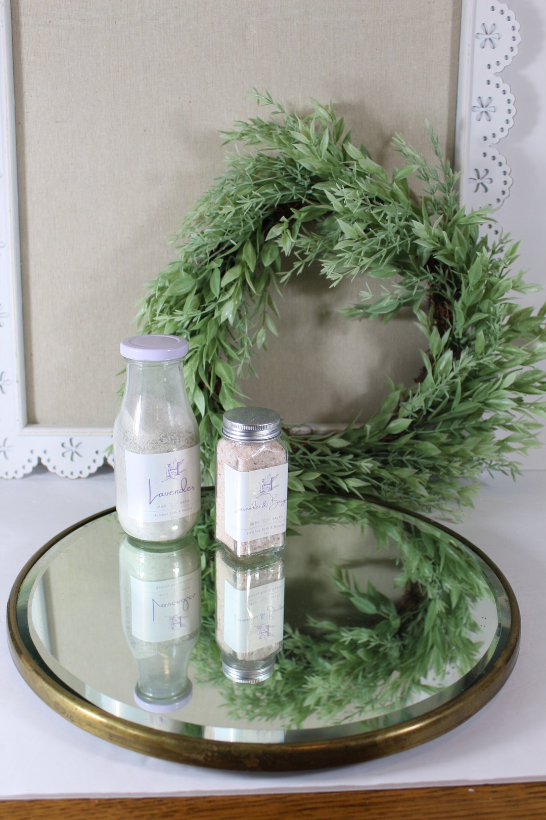 Antique Platform Mirror Round Brass Table Top Mirror Vanity Mirror ...