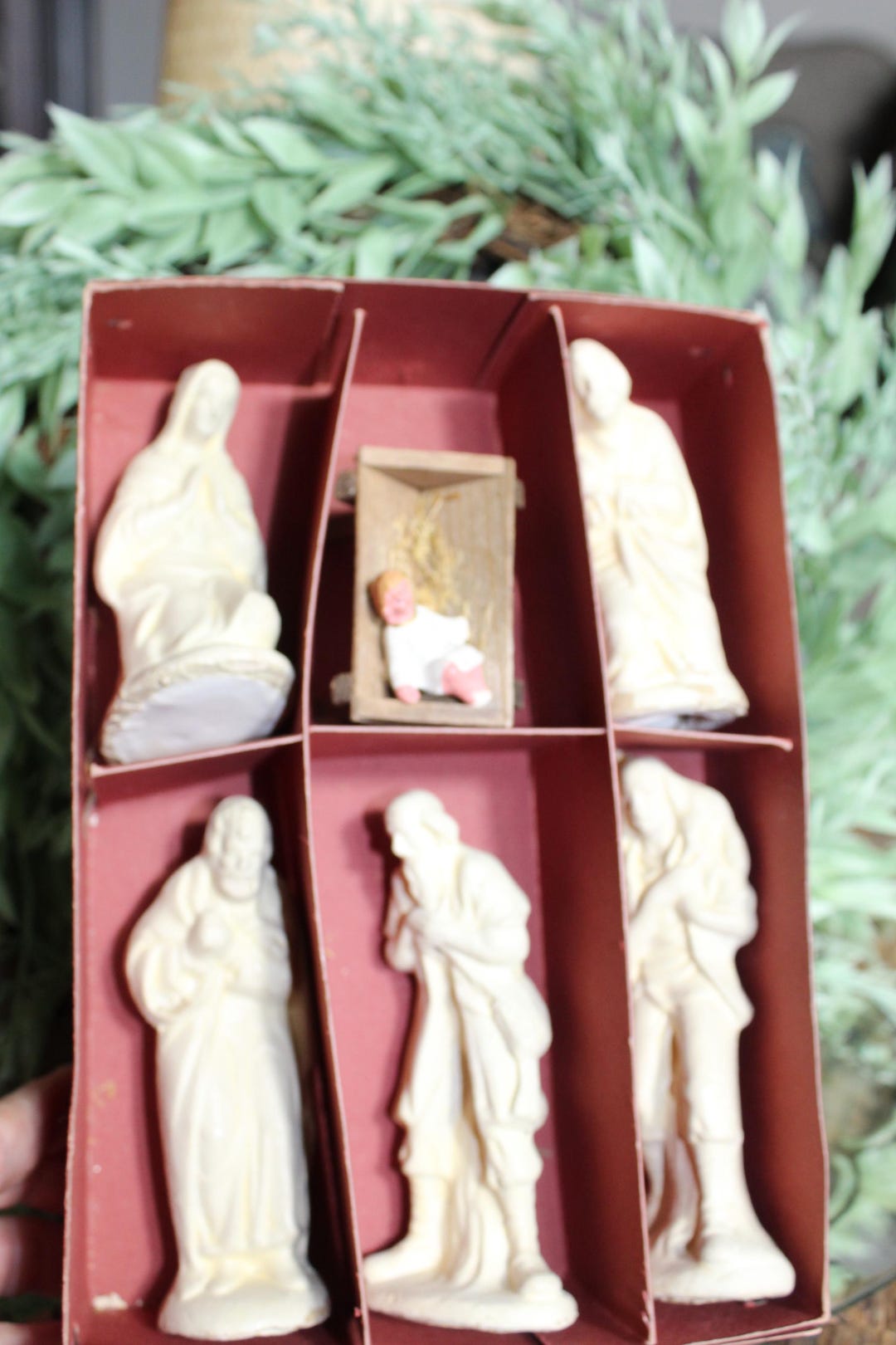 Antique Nativity Set Germany Wise Men Baby Jesus Mary Holly Family ...