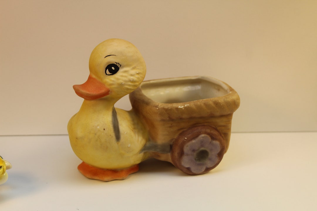 Duck Planter Duckling Planter Yellow Duck Vintage Planter Spring ...