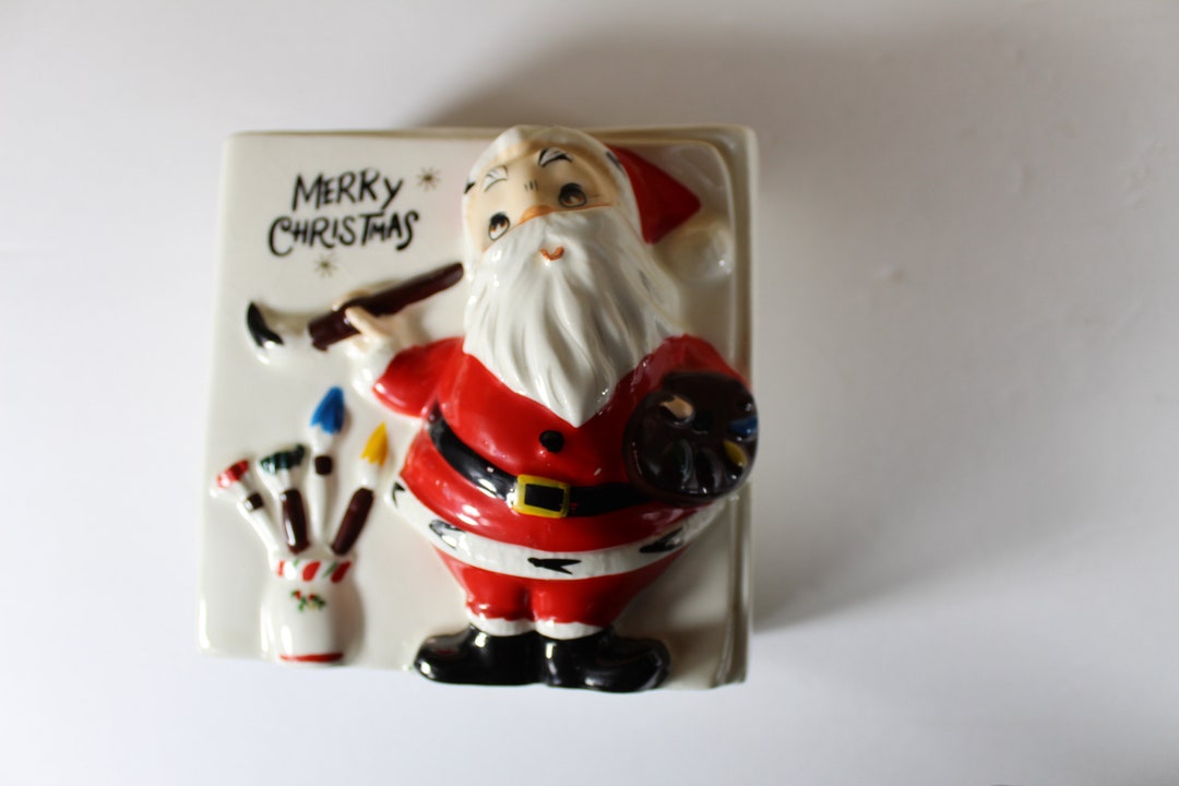 Relpo Santa Planter Rare Christmas Planter Santa Painting - Etsy
