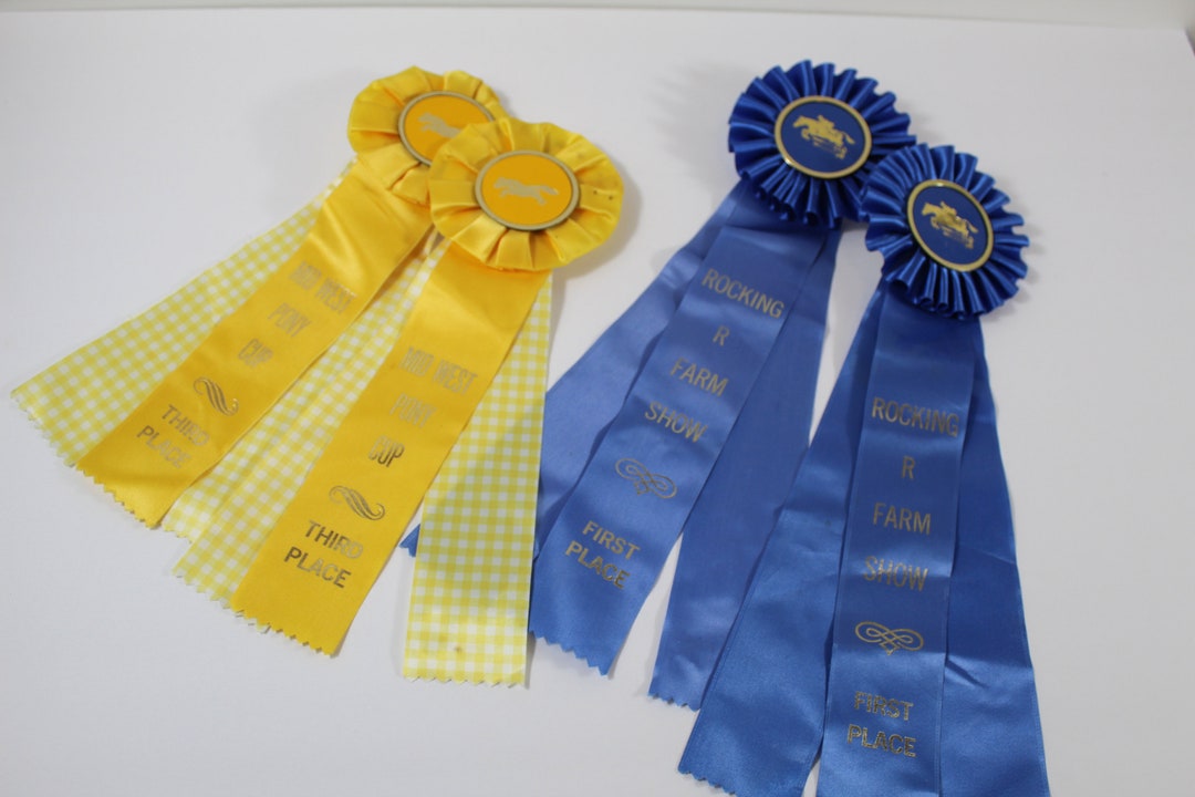 Vintage Rosette Horse Show Ribbon Equestrian Race Horse Derby Day Polo ...