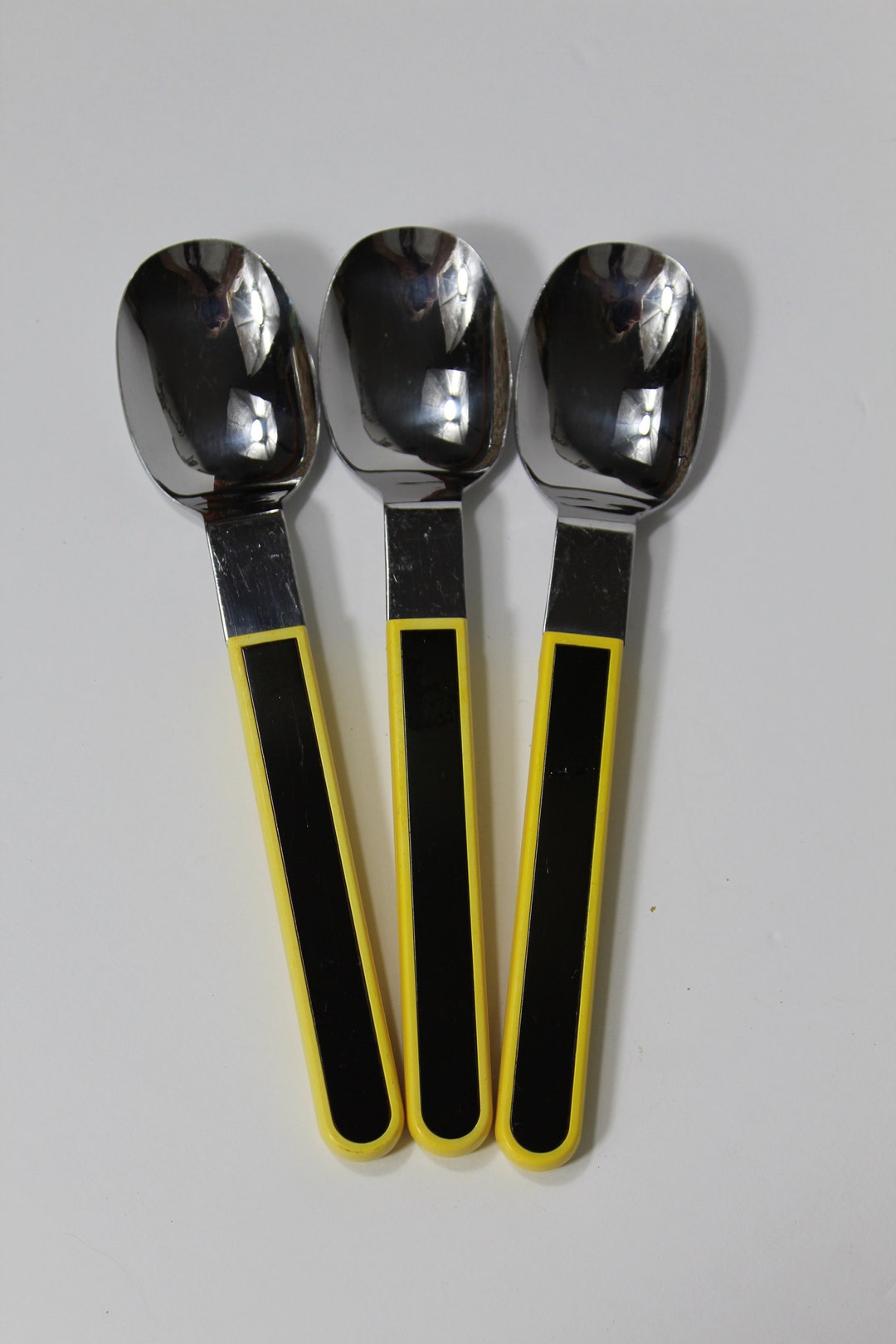 Crown Corning Retro Flatware Replacement Spoons Yellow and Black Funky ...