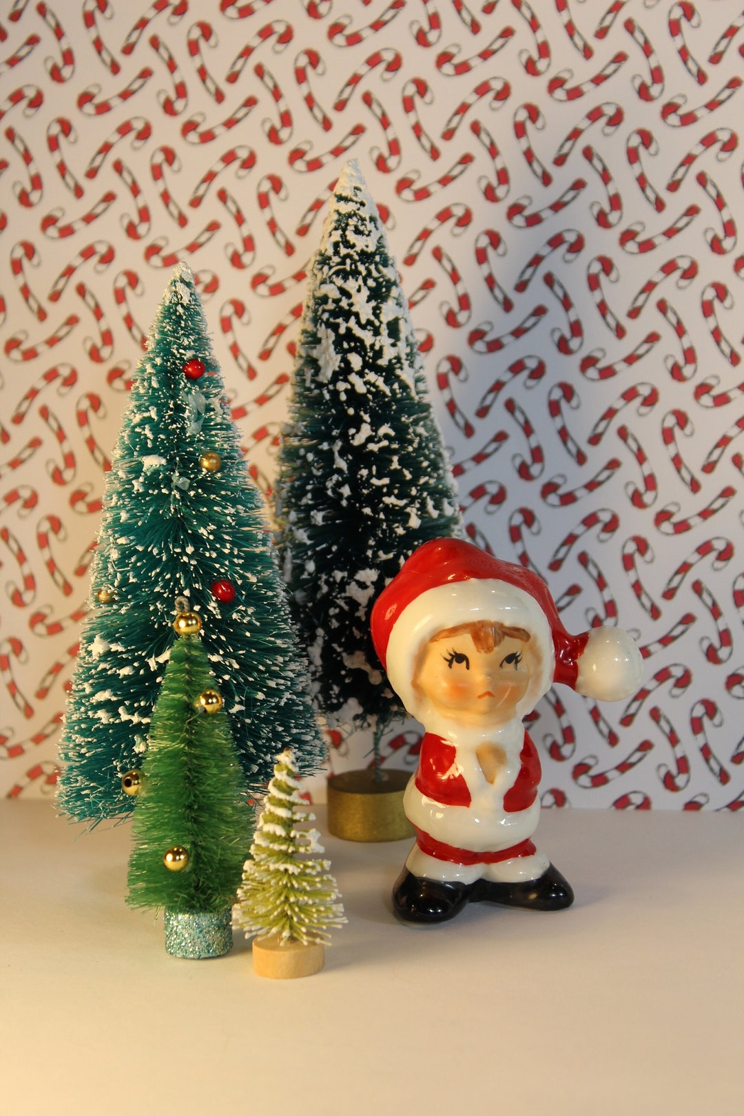 Vintage Lefton Christmas Figurine Boy in Stocking Santa Hat Collectible ...