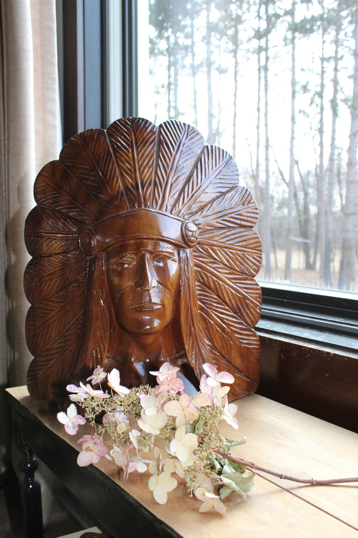 Indian Head Statuary Wood Indian Cigar Indian Large Indian | Etsy