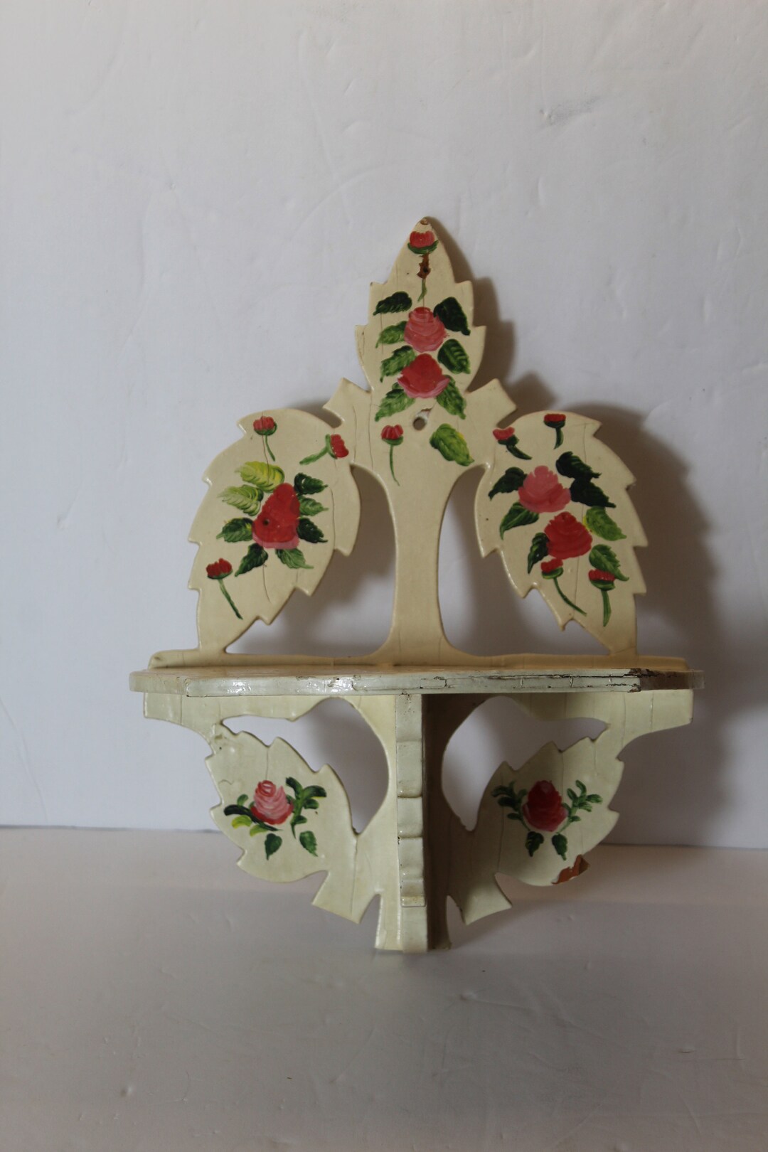 Vintage Hand Painted Shelf Primitives Cottage Home Farm Home Cute ...