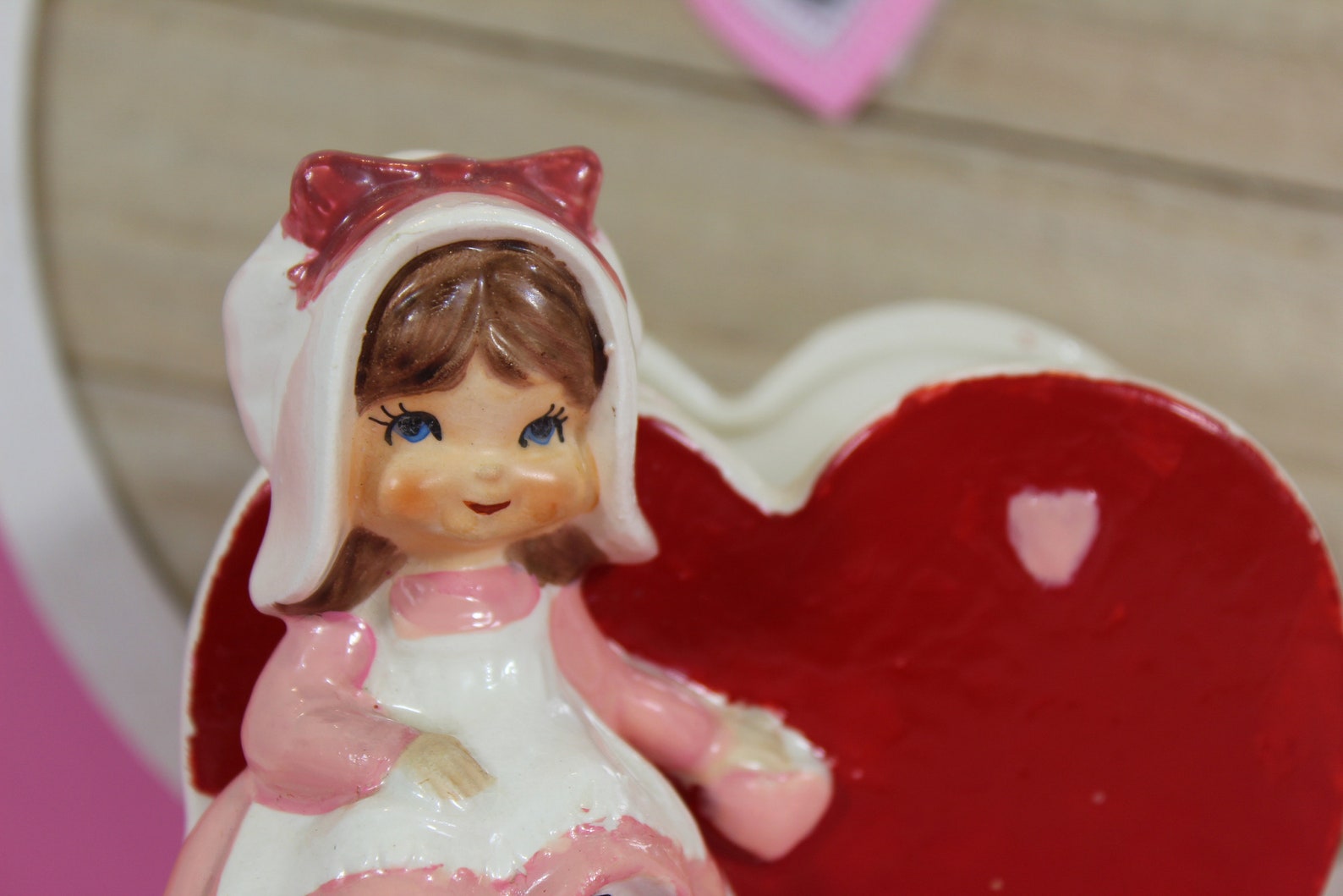 Valentine Planter Lefton Figural Planter Girl Planter Heart Planter ...
