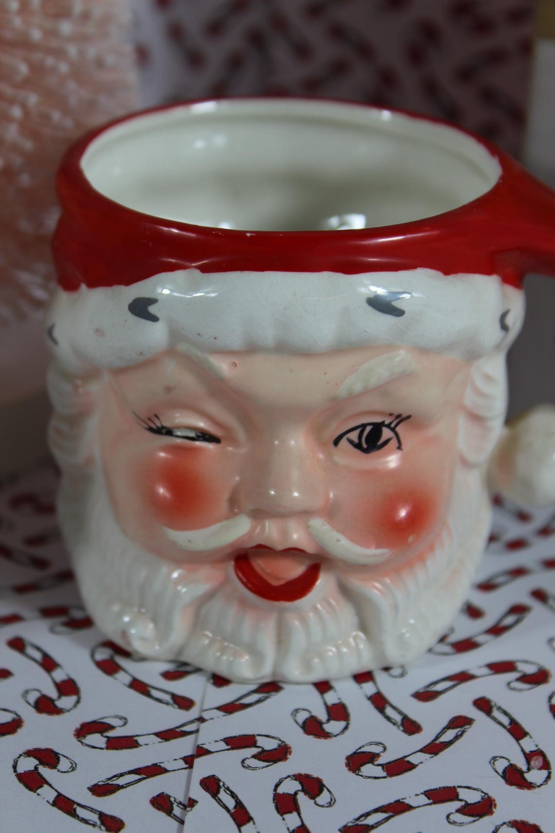 Santa Face Mug in Original Box Winking Sant Cup Mug Christmas ...