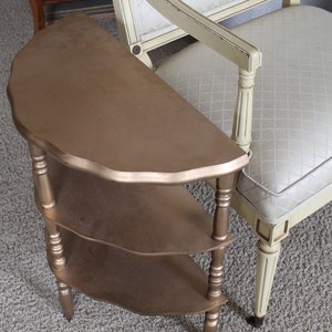 Half Round Side Table Gold Table Vintage Furniture Stand Gold Table ...