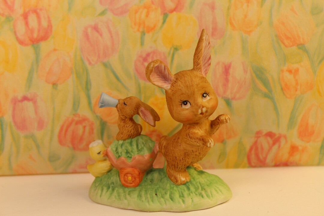 Lefton Easter Figurine Bunny Rabbit Porcelain Collectible by Lefton - Etsy