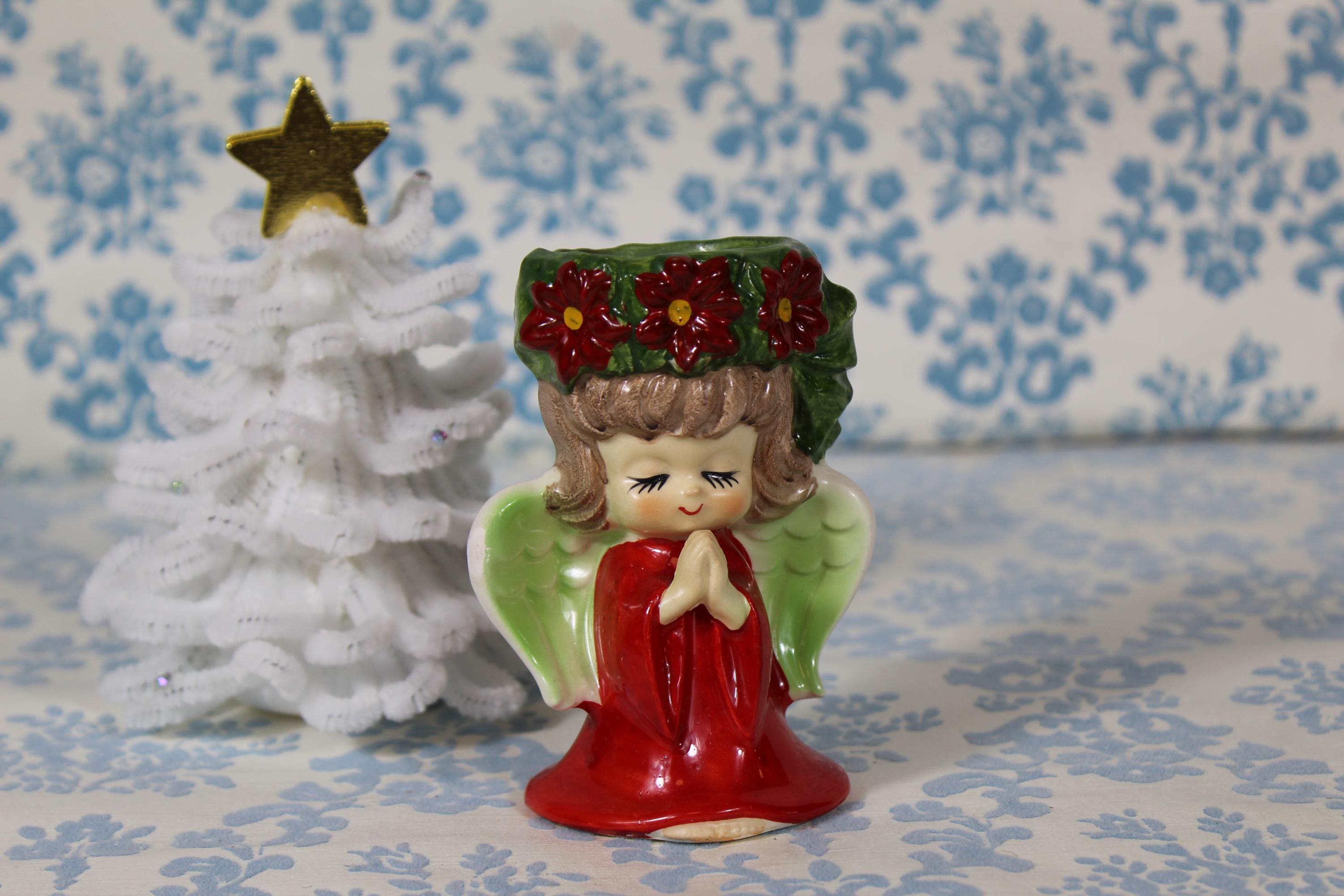 Lefton Christmas Angel Candle Holder Vintage Christmas 1960's Christmas ...