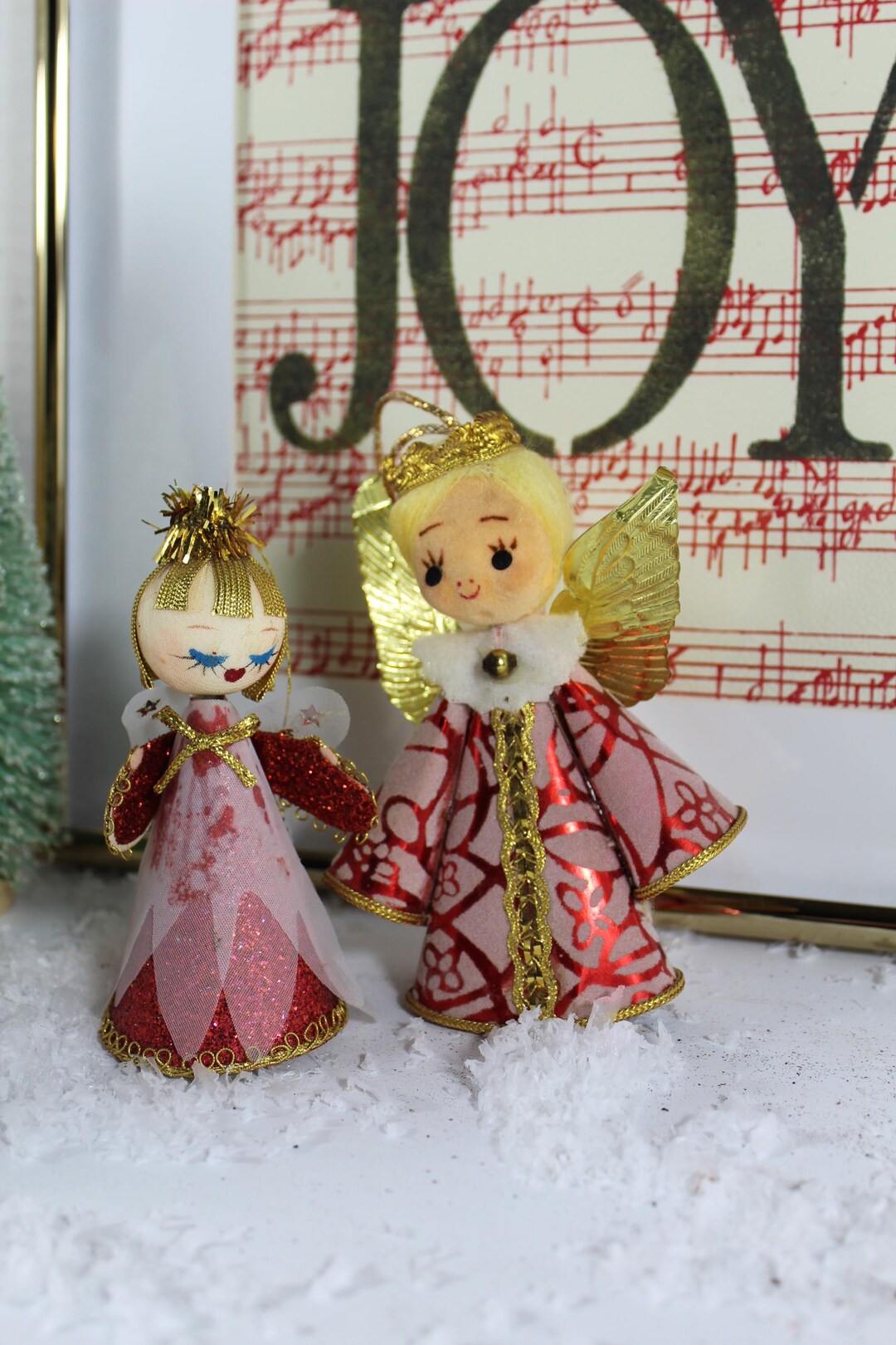 Vintage Angels Set of Two Cone Angels Mid Century Christmas Collectible ...
