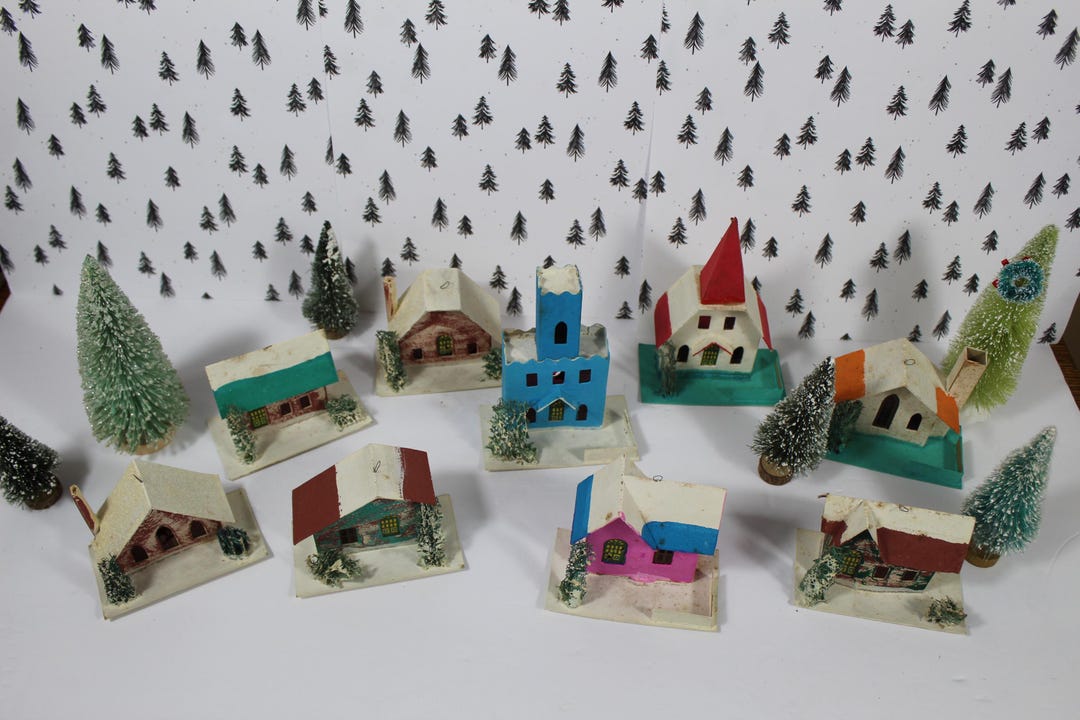 Vintage Putz House Box Set Vintage Alpine Village Putz Cardboard House ...