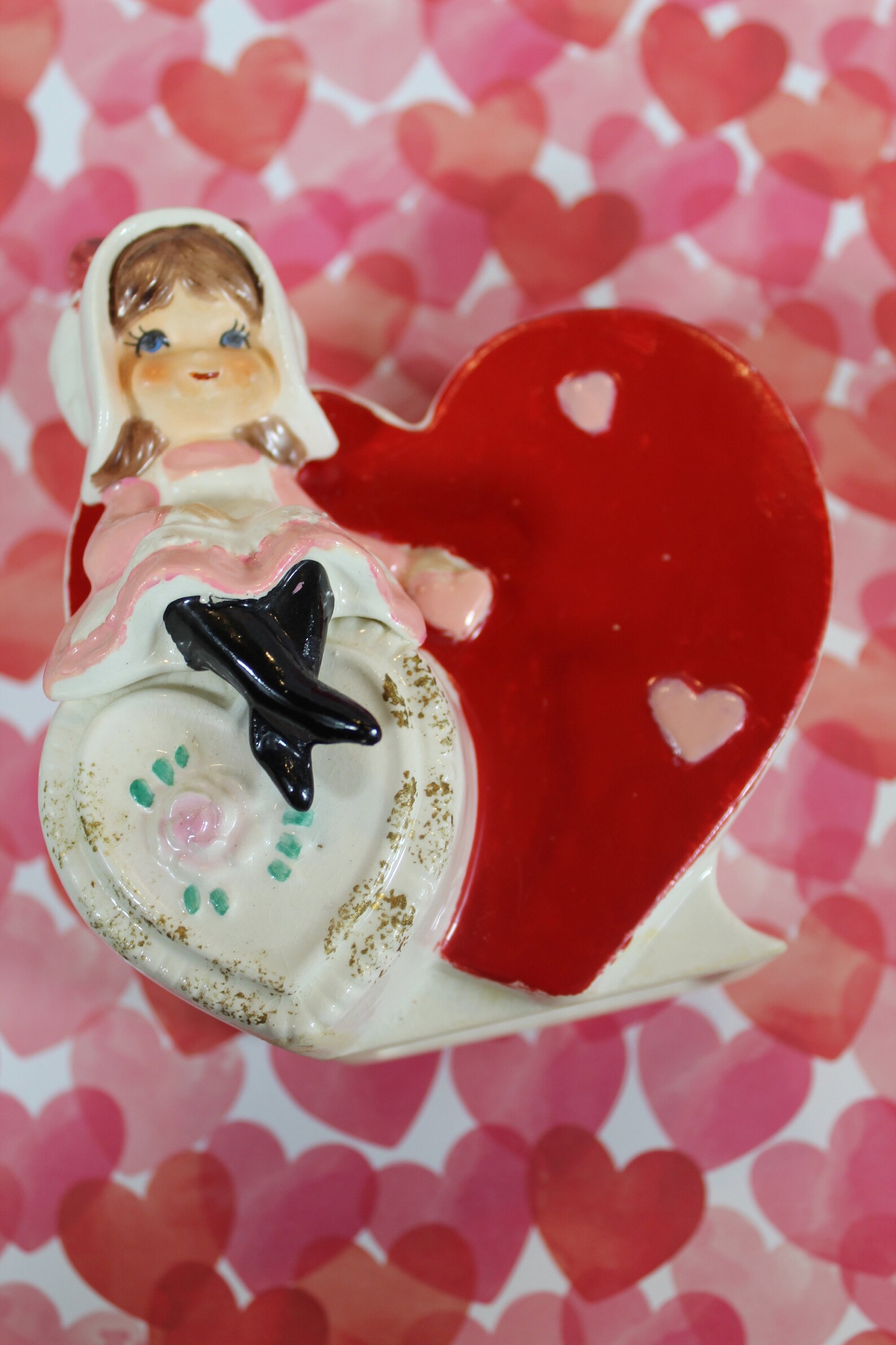 Valentine Planter Lefton Figural Planter Girl Planter Heart Planter ...