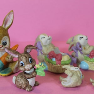 Lefton Bunny Rabbit Easter Figurine Vintage Easter Bunny Lot Candle ...